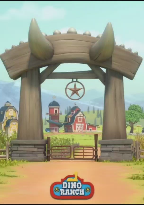 Tarjeta de invitación temática Dino Ranch – invitacionesygni